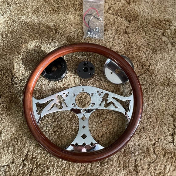 Other | Mudflap Girl Or Sitting Lady Wood And Chrome Aftermarket ...